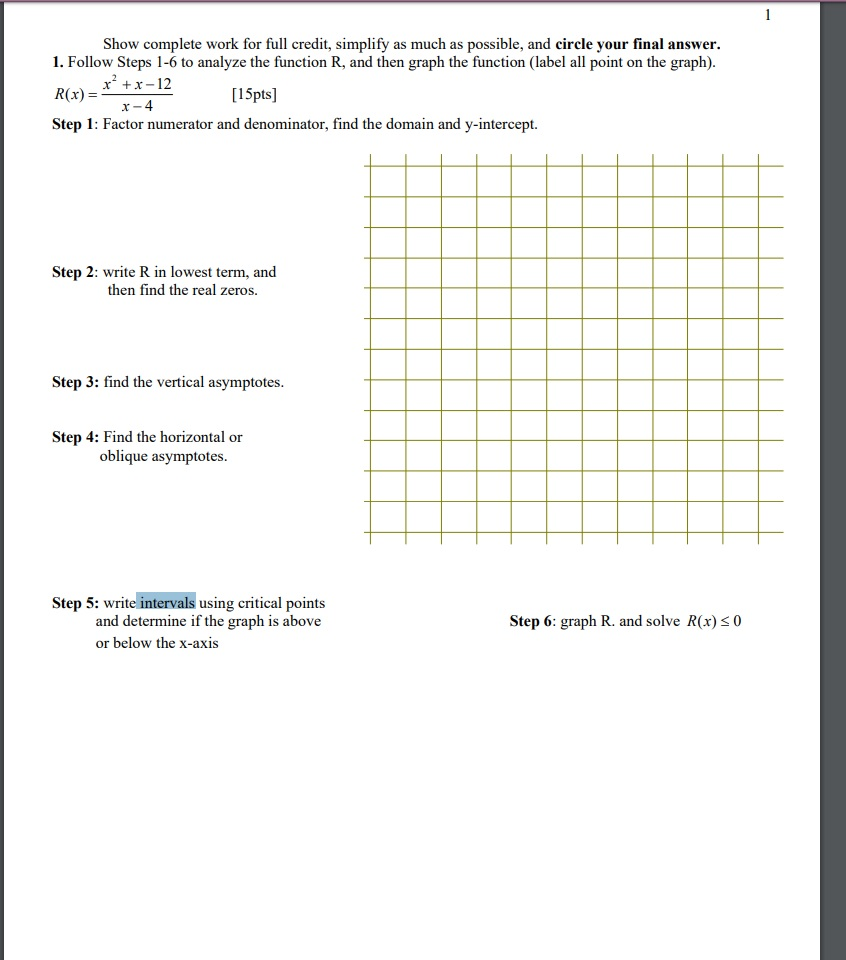 Solved Show complete work for full credit, simplify as much | Chegg.com