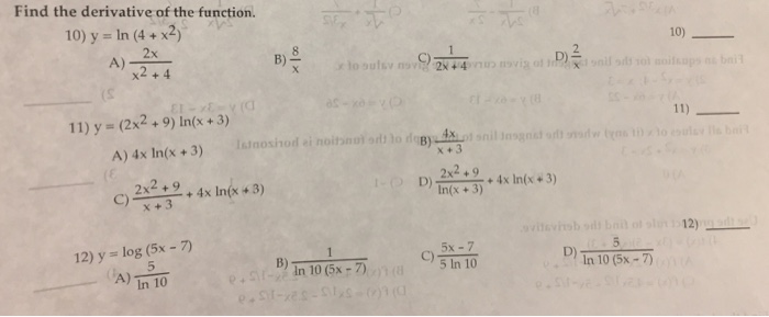 Solved Find the derivative of the function. y = ln (4 + | Chegg.com