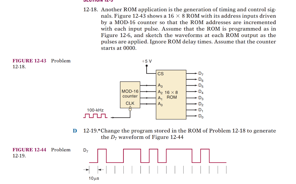 Solved 12-18. Another ROM application is the generation of | Chegg.com