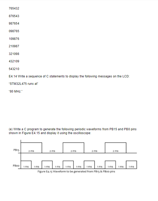 E4.10 Write a sequence of C statements to perform the | Chegg.com