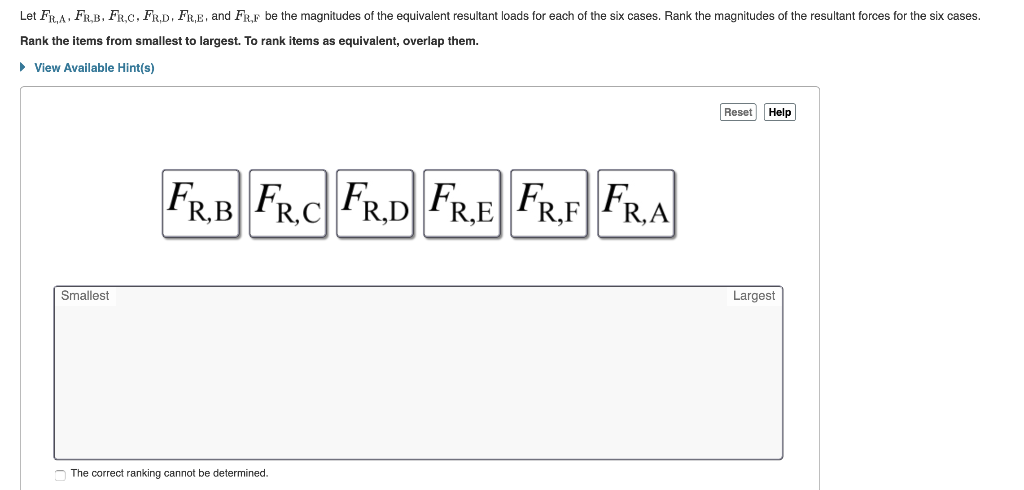 Let FRA, FRB, FRC, FR,D, FR,E, and FR.F be the | Chegg.com