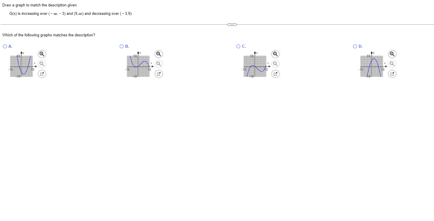 Solved G(x) is increasing over (−∞,−3) and (9,∞) and | Chegg.com