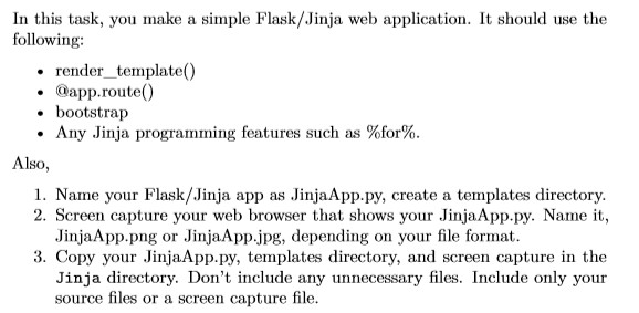 Solved In this task, you make a simple Flask/Jinja web | Chegg.com