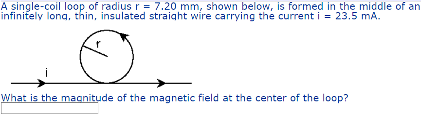 Solved A single-coil loop of radius r=7.20 mm, shown below, | Chegg.com