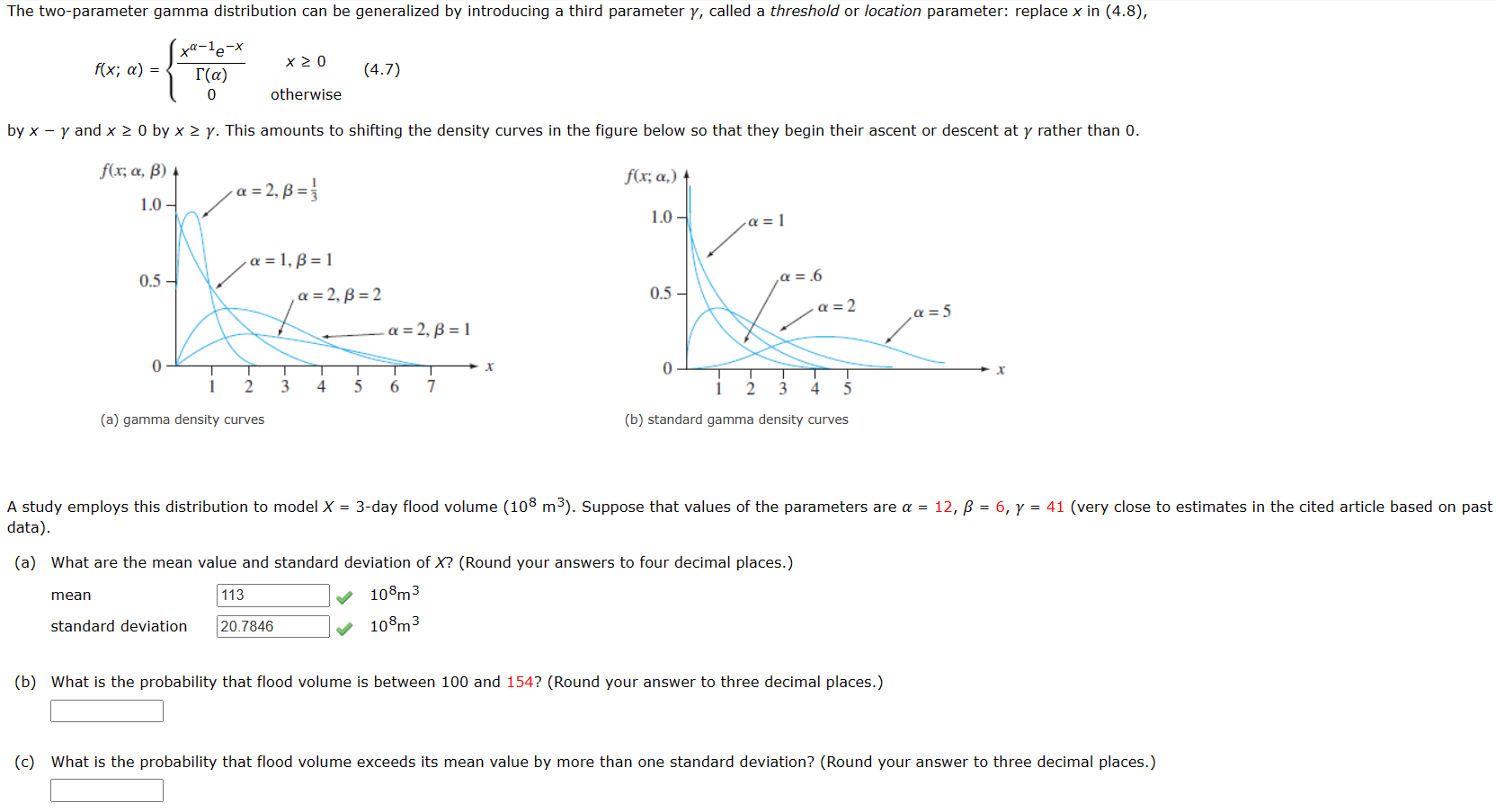 Solved The two-parameter gamma distribution can be | Chegg.com