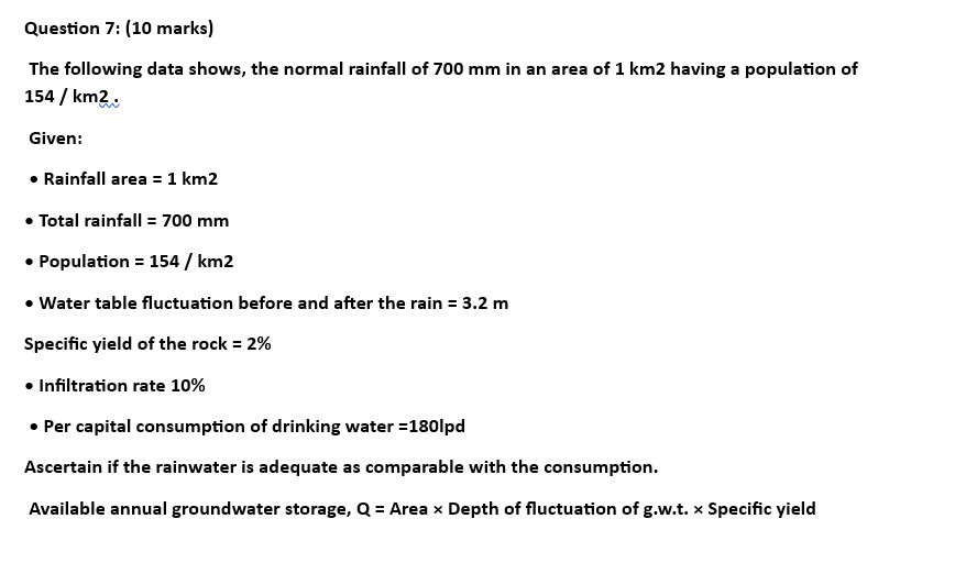 Solved Question 7: (10 ﻿marks)The following data shows, the | Chegg.com