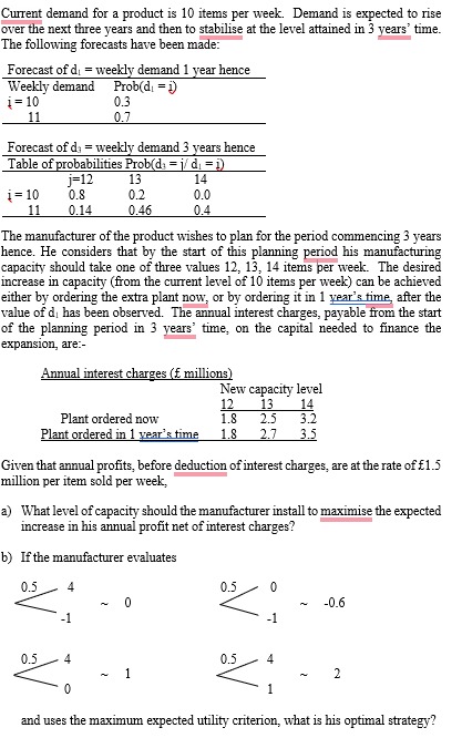Current demand for a product is 10 items per week. | Chegg.com