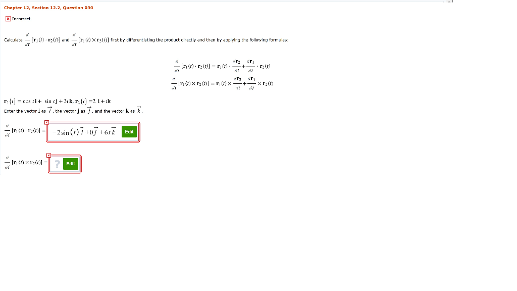 Solved Chapter 12, Section 12.2. Question 020 w Incorrect 3 | Chegg.com