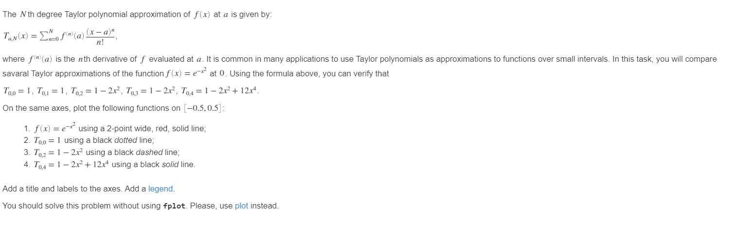 Solved The Nth degree Taylor polynomial approximation of | Chegg.com