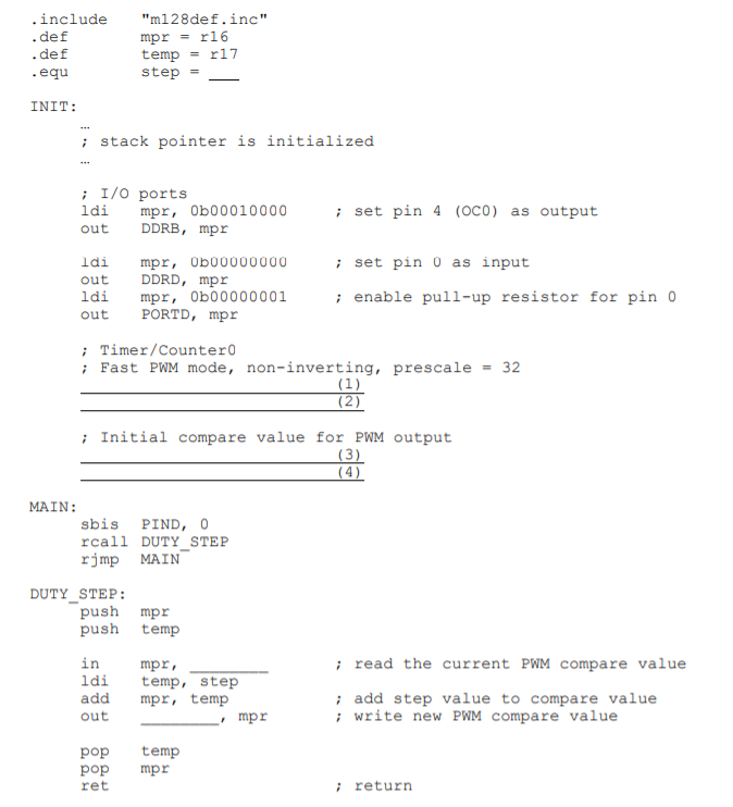 Solved Problem #2 [25 pts] Consider the AVR code segment | Chegg.com
