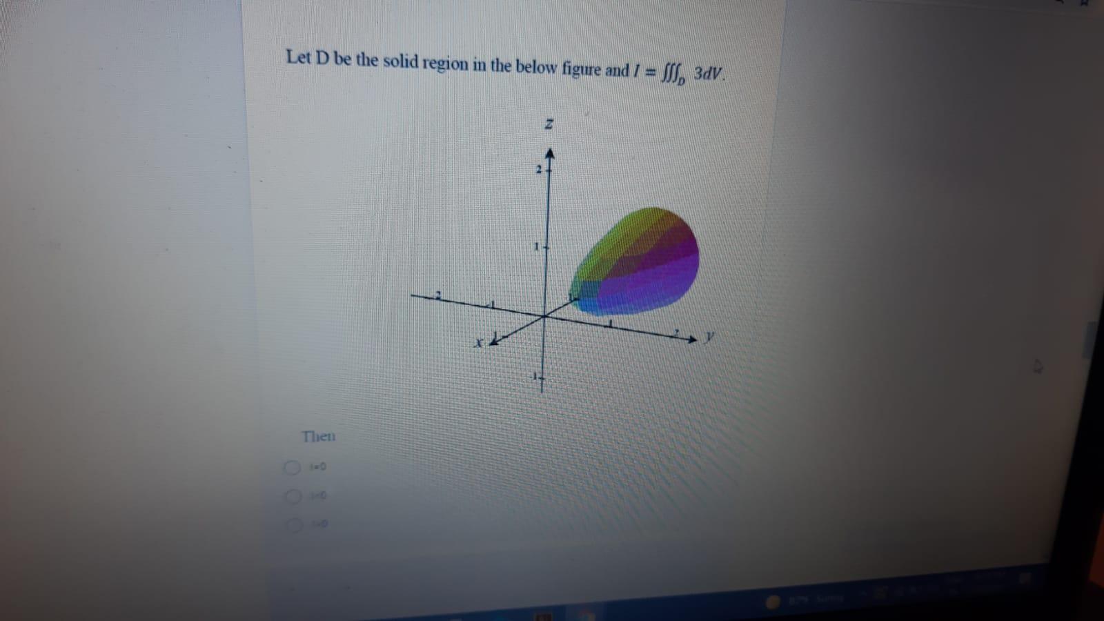 Solved Let D be the solid region in the below figure and / = | Chegg.com