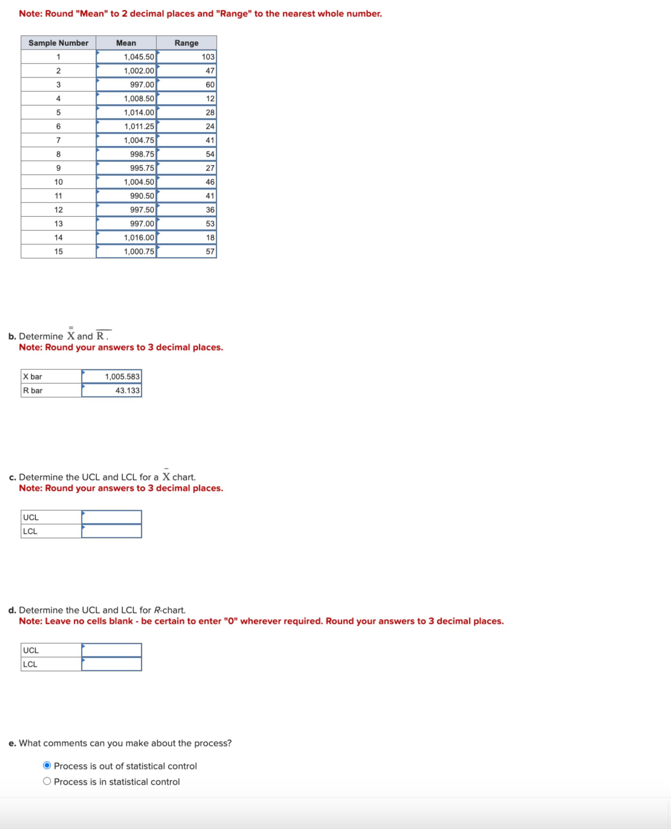 Solved Note: Round "Mean" to 2 ﻿decimal places and "Range" | Chegg.com