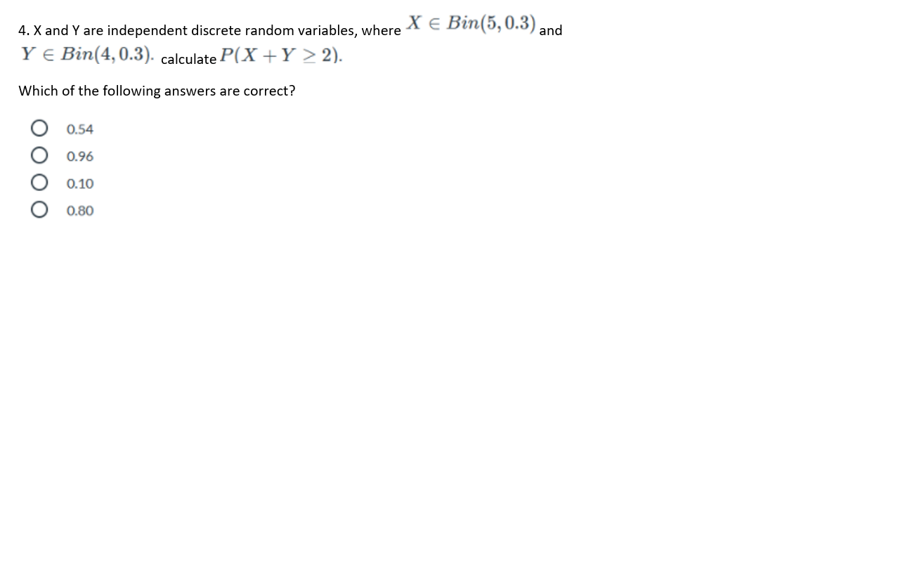 Solved 4. X and Y are independent discrete random variables, | Chegg.com