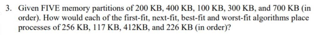 Solved 2. Discuss the pros and cons of Fixed Partitioning | Chegg.com