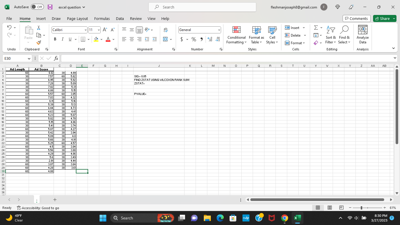 THE DATA IS CUT IN HALF TO FIT ON SCREEN BETTER, ITS | Chegg.com