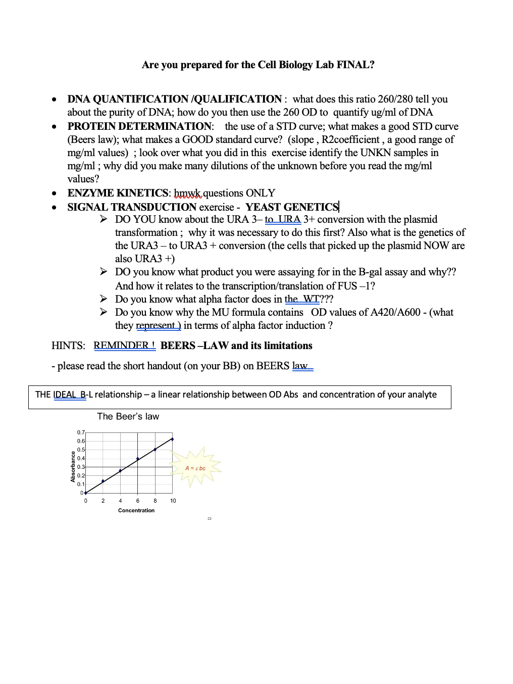 Are you prepared for the Cell Biology Lab FINAL? . . | Chegg.com