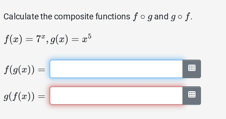 Solved Calculate the composite functions f∘g and g∘f. | Chegg.com