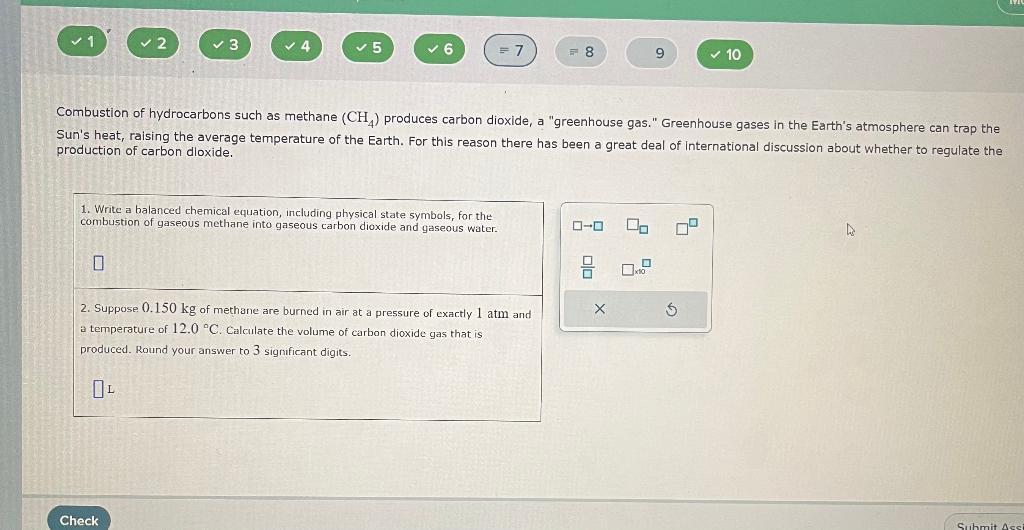 Solved Combustion of hydrocarbons such as methane (CH4) | Chegg.com