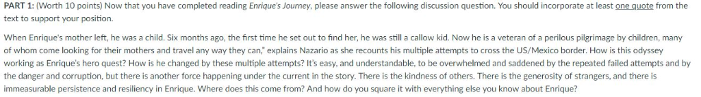 PART 1: (Worth 10 points) Now that you have completed | Chegg.com