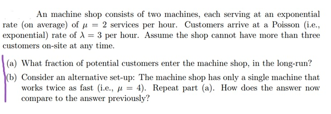 Solved An machine shop consists of two machines, each | Chegg.com
