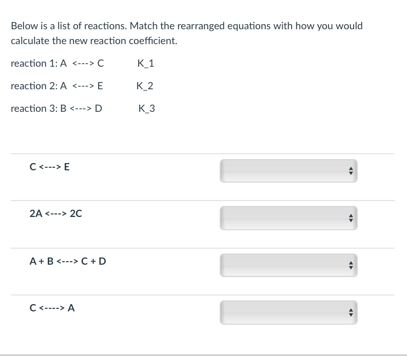 Solved Below is a list of reactions. Match the rearranged | Chegg.com