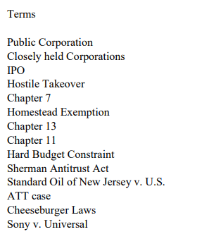 Solved Terms Public Corporation Closely held Corporations | Chegg.com