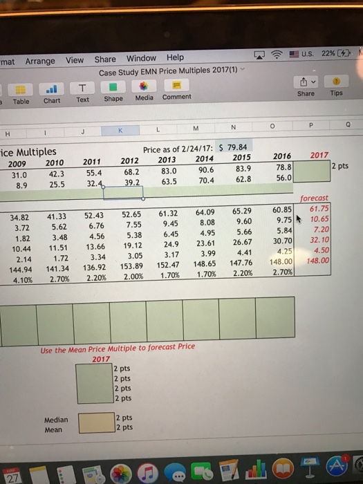 Numbers File Edit Insert Table Format Arrange View | Chegg.com
