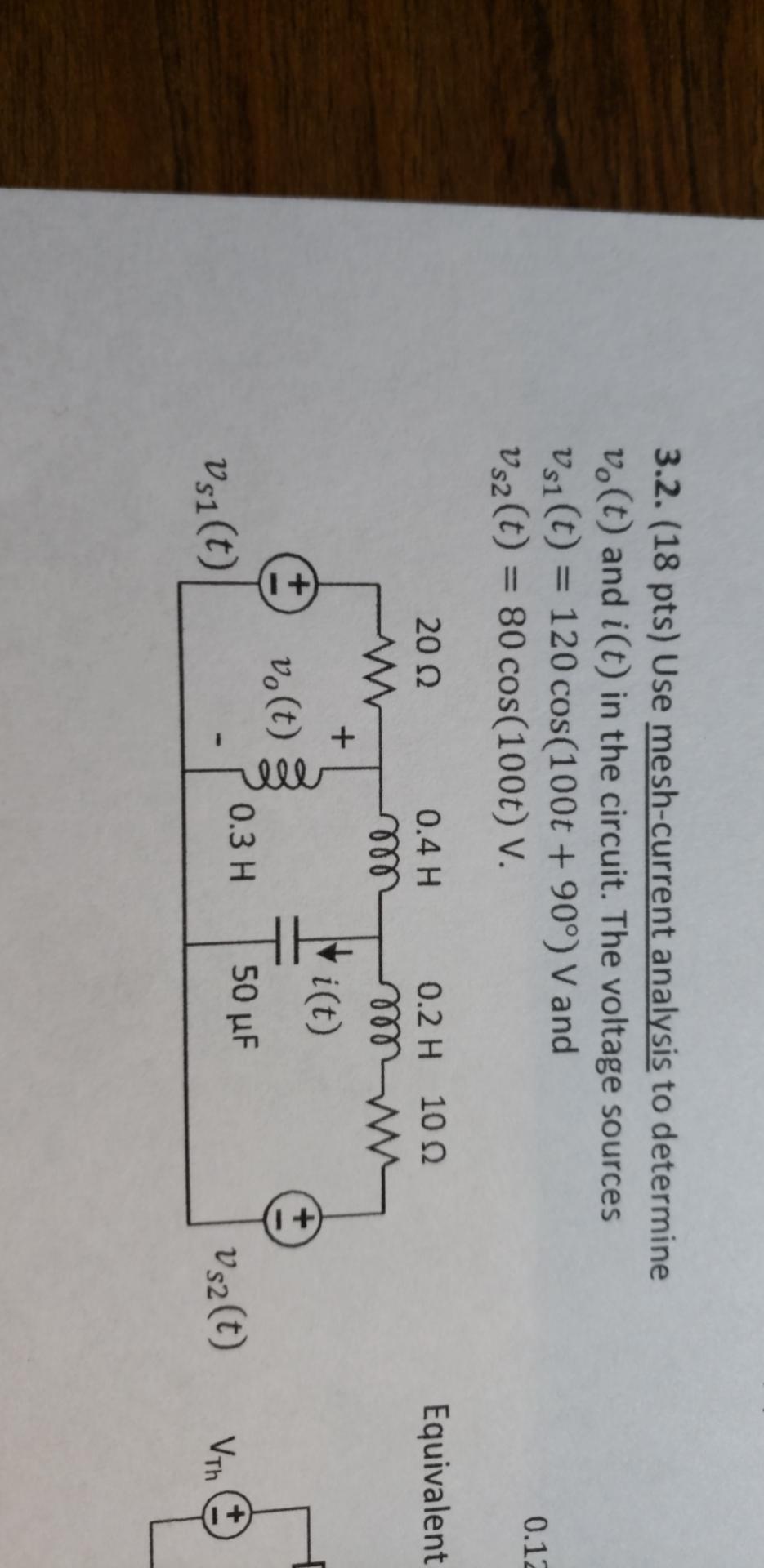 Solved 3.2. (18 pts) Use mesh-current analysis to determine | Chegg.com