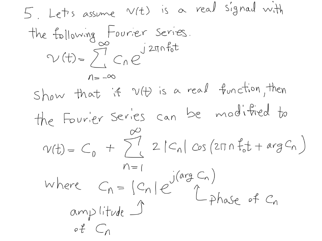 Solved 5. Letis assume v(t) is a real signad with the | Chegg.com