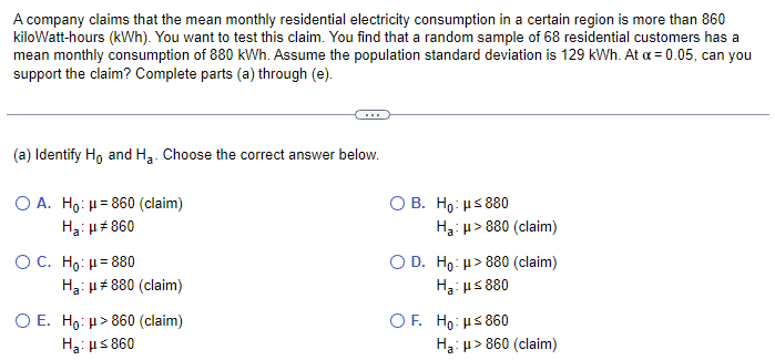 Solved (a) Identify H0 and HA. Choose the correct answer | Chegg.com