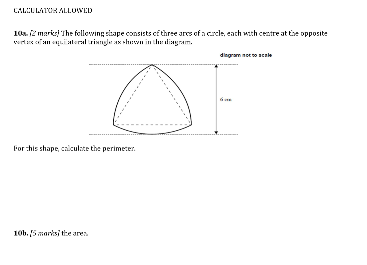 Solved 10a. [2 marks] The following shape consists of three | Chegg.com