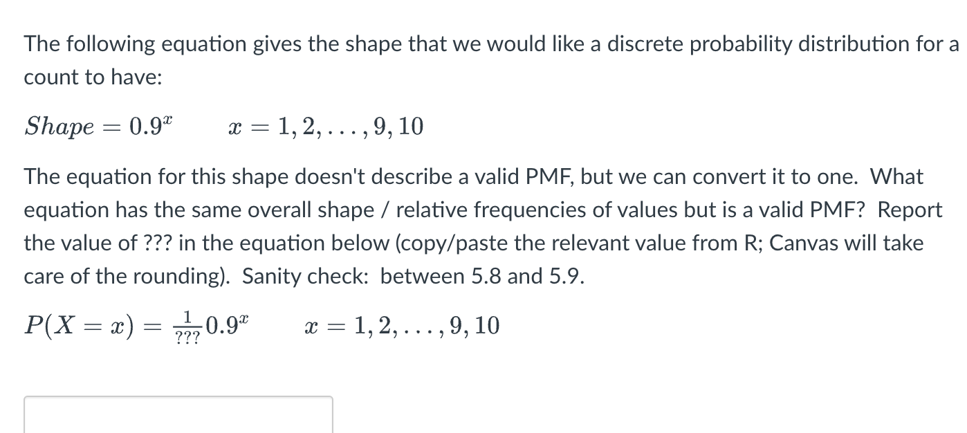 Solved The following equation gives the shape that we would | Chegg.com