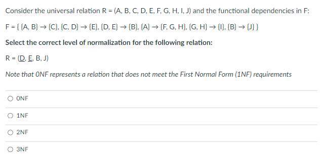 Solved Consider the universal relation | Chegg.com