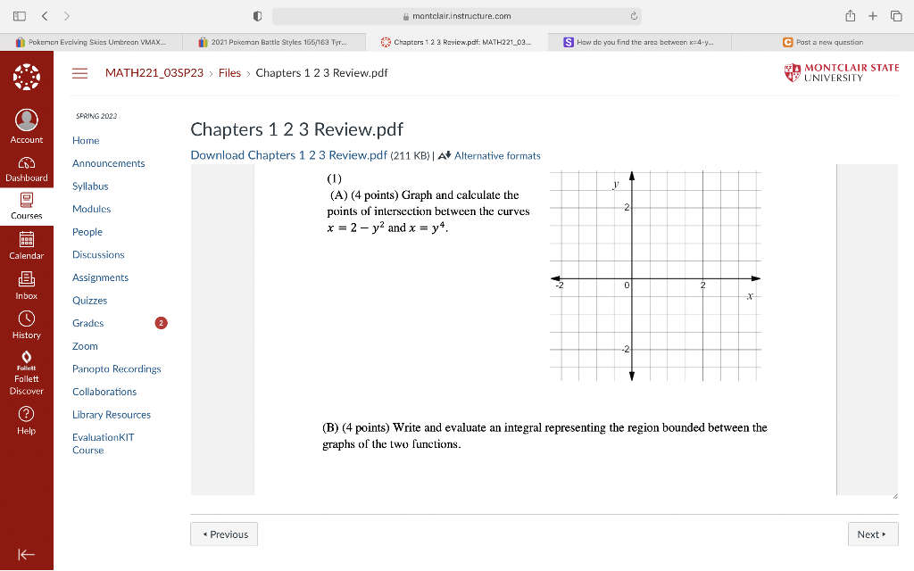Solved (1) (A) (4 points) Graph and calculate the points of | Chegg.com
