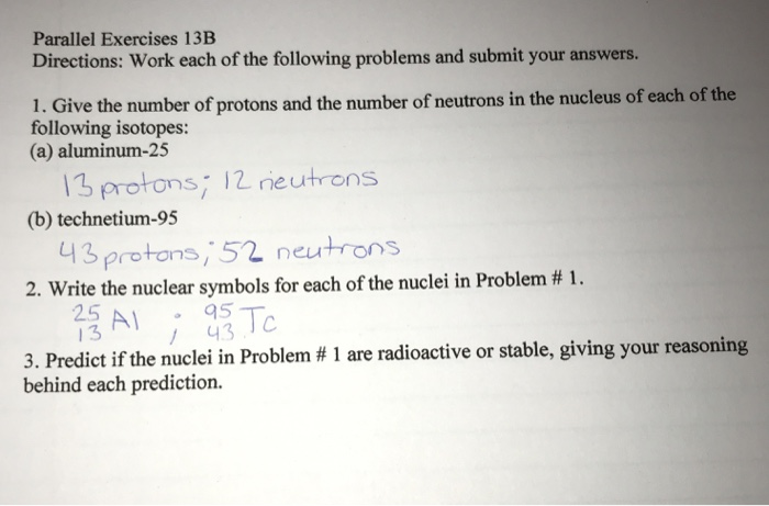 Solved Parallel Exercises 13B Directions: Work each of the | Chegg.com