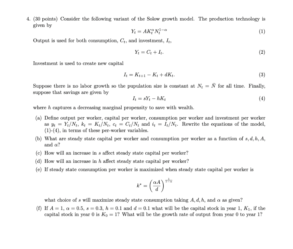 Solved 4. (30 points) Consider the following variant of the | Chegg.com