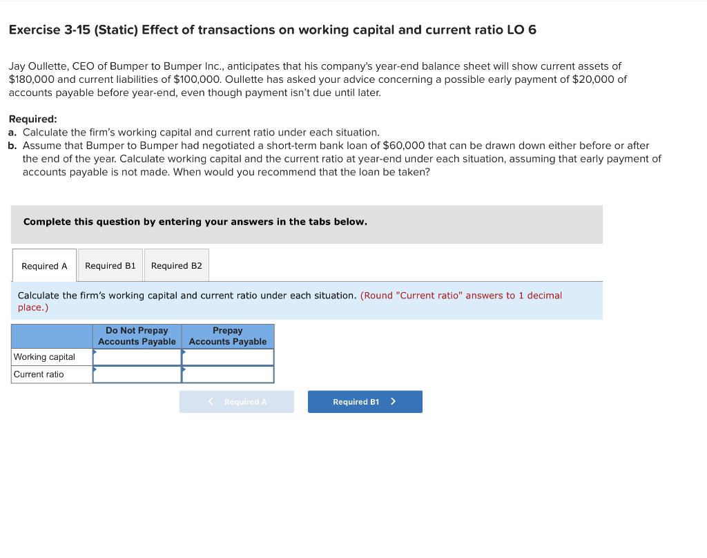 Solved Exercise 3-15 (Static) Effect of transactions on | Chegg.com