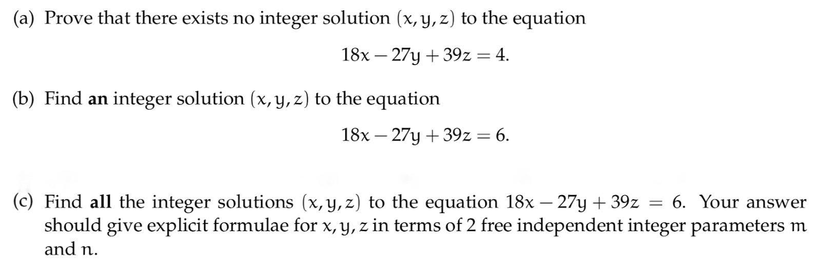 Solved (a) Prove that there exists no integer solution (x, | Chegg.com