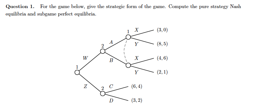 Solved Question 1. For the game below, give the strategic | Chegg.com