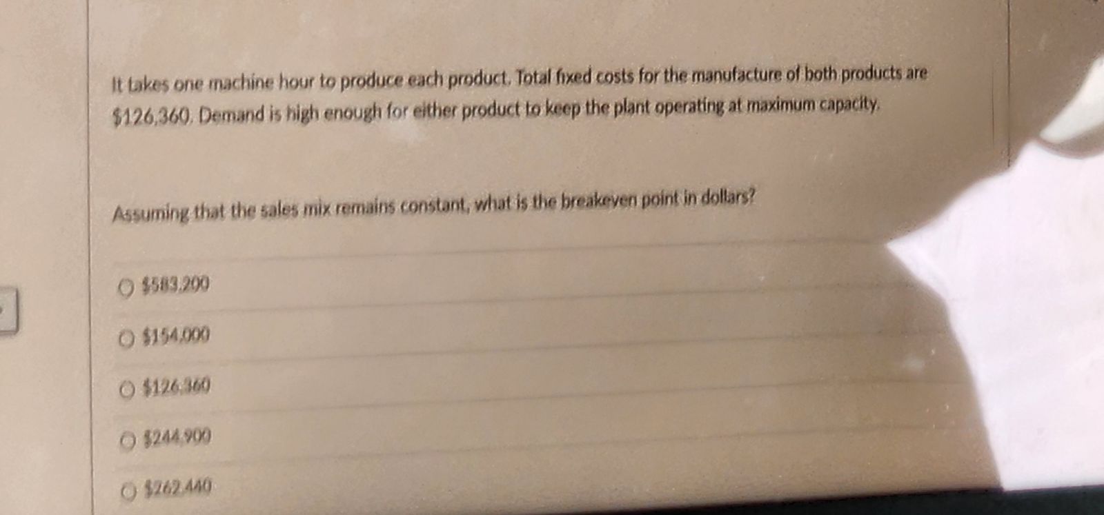 Solved It takes one machine hour to produce each product. | Chegg.com