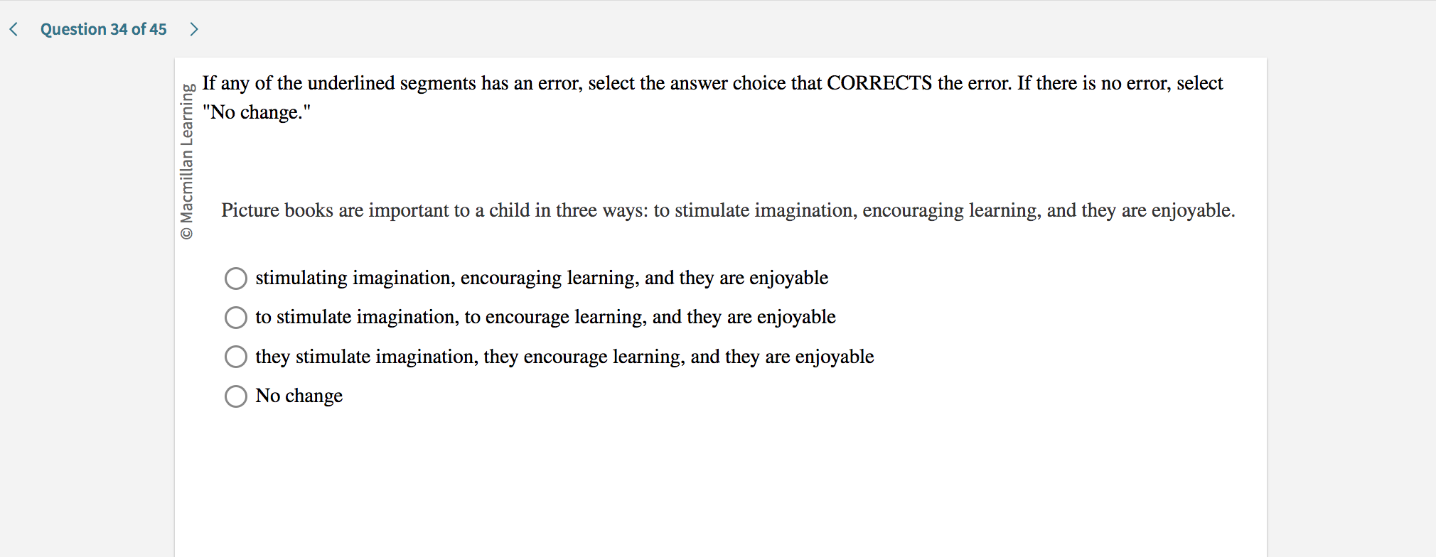 Solved If any of the underlined segments has an error, | Chegg.com