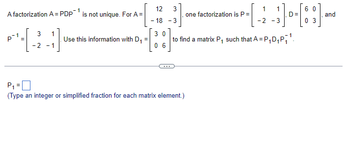 Solved A factorization A=PDP-1 ﻿is not unique. For | Chegg.com