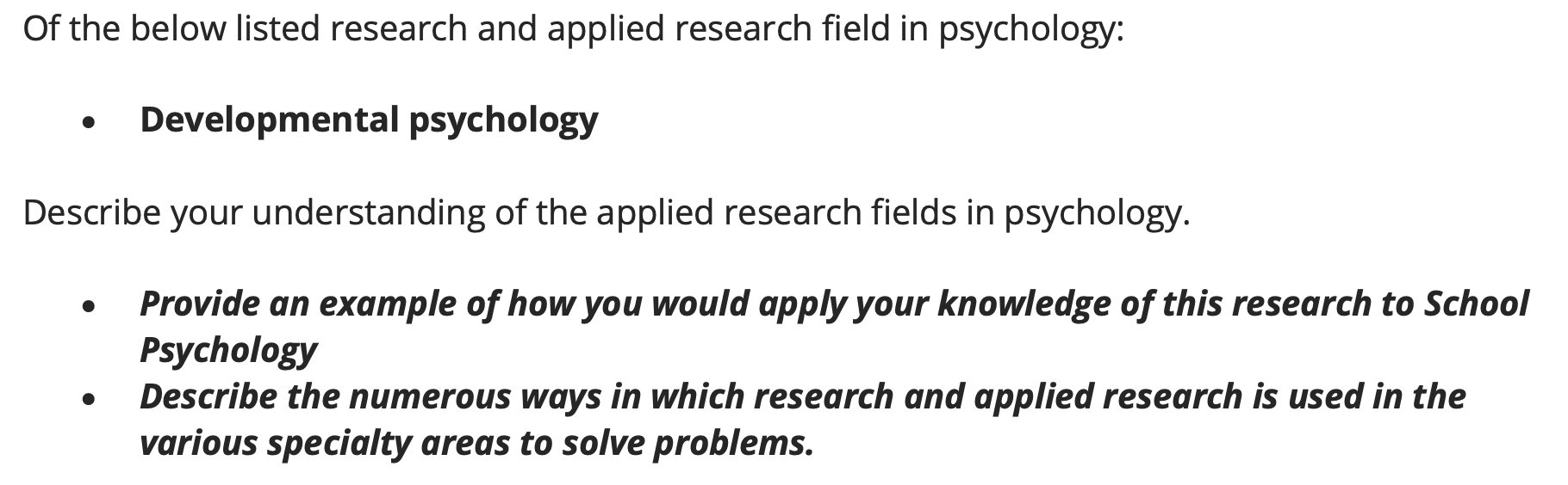 Solved Of the below listed research and applied research | Chegg.com