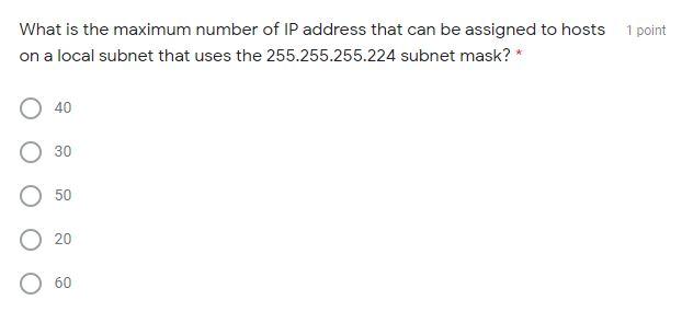 Solved What is the maximum number of IP address that can be | Chegg.com