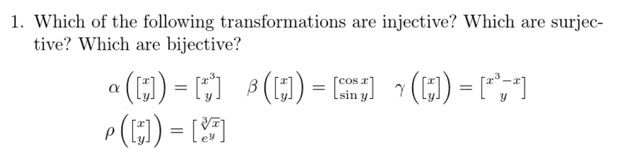 Solved .3 1. Which of the following transformations are | Chegg.com