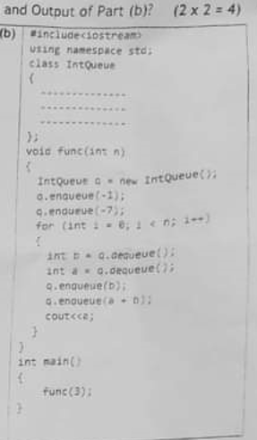 Solved (2 x 2 = 4) and Output of Part (b)? b) include | Chegg.com