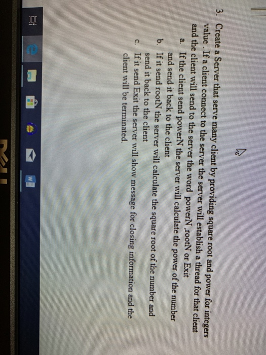 Solved 3. Create a Server that serve many client by | Chegg.com