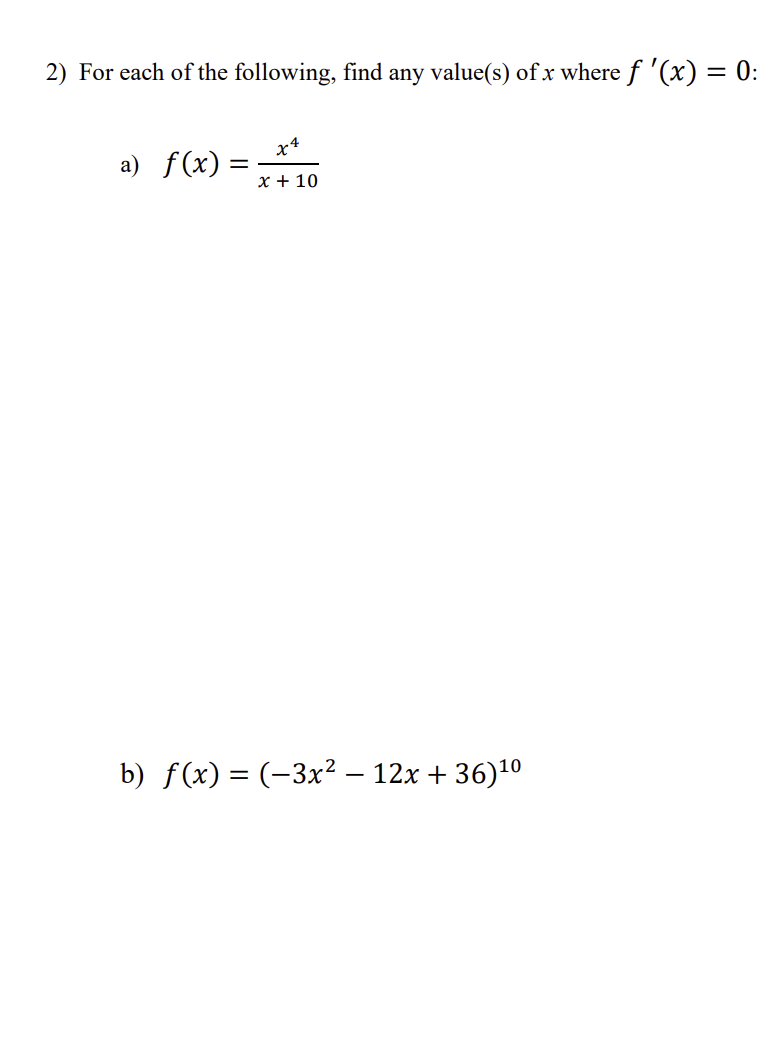 Solved For each of ﻿the following, find any value(s) of x | Chegg.com