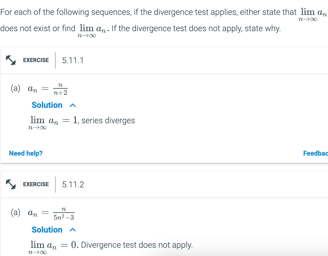 Solved For each of the following sequences, if the | Chegg.com