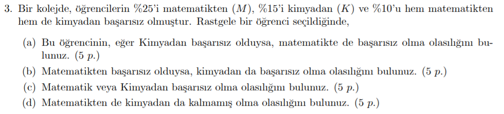 Solved 3. In a college, 25% of students failed math (M), 15% | Chegg.com